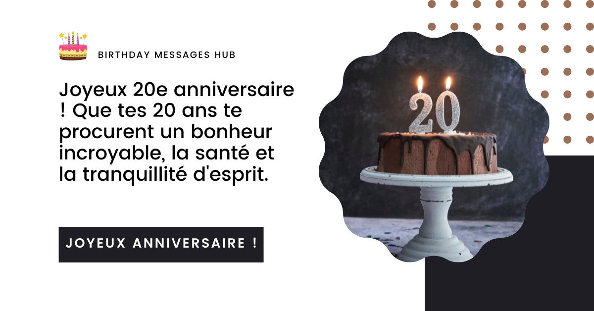 101+ Joyeux Anniversaire 20 ans Texte